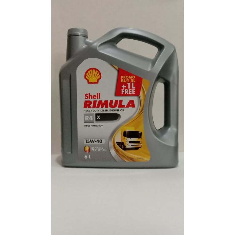 SHELL RIMULA HEAVY DUTY DIESEL ENGINE OIL R4X 15W-40 6L | Shopee ...