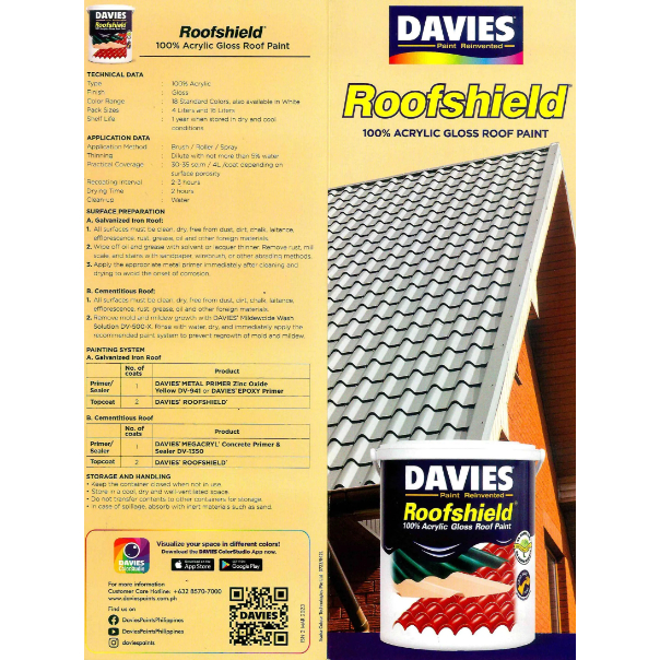 Davies Roofshield Roofing Paint - (4L/GAL) | Shopee Philippines