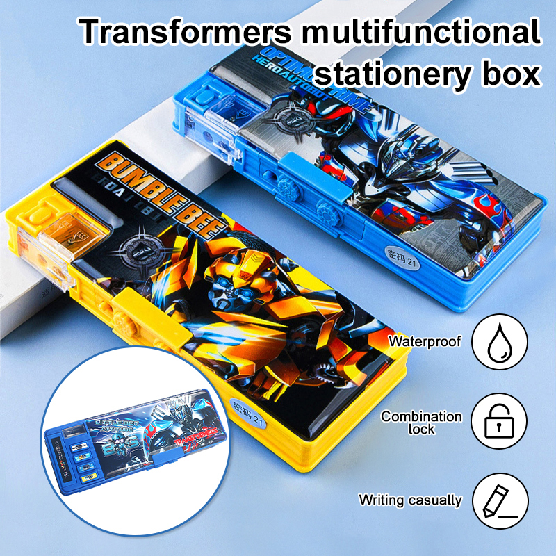 Transformers Pen Box Organizer Stationery with Password Lock for Kid ...
