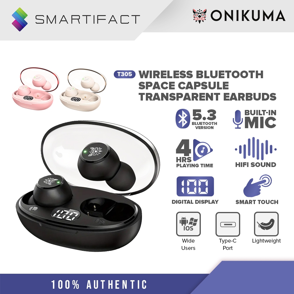ONIKUMA T305 Earphone Noise Canceling Wireless Earphone HIfi Stereo Earbuds Gaming Sports ...