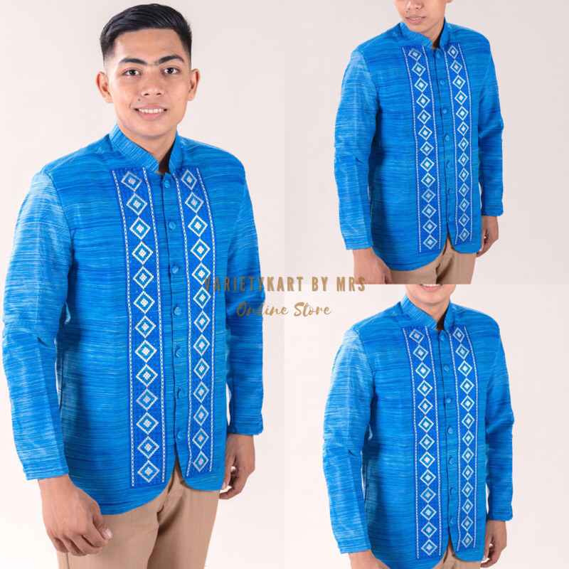 Coat Barong Ethnic - Royal Blue | Shopee Philippines