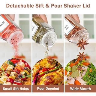 4oz Herbs, Spices and Seasonings Square Containers Seasoning Glass ...