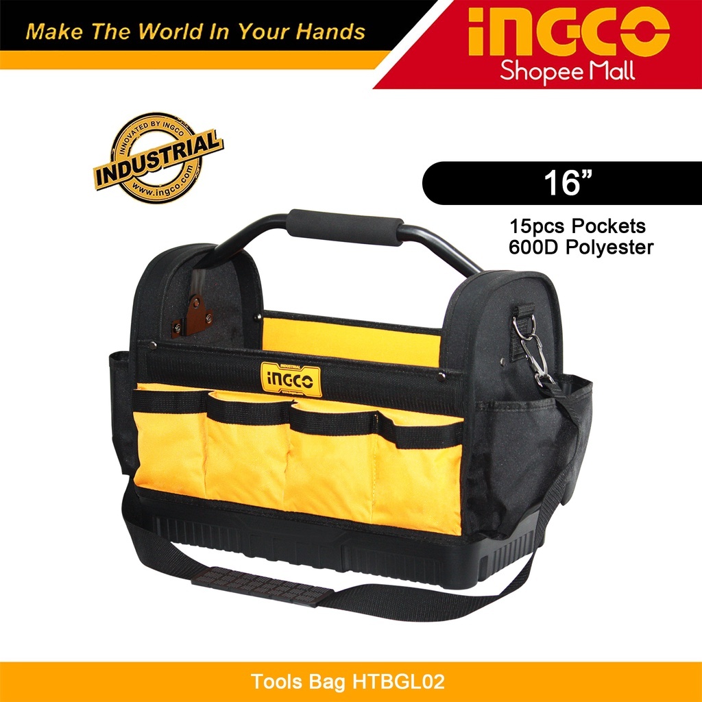 INGCO 16'' Tools Tool Bag Baggage Storage Box Polyester HTBGL02 ...