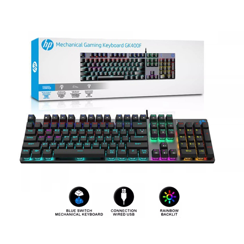 Colorful Lighting Effect RGB Lighting HP GK400F Wired Mechanical ...