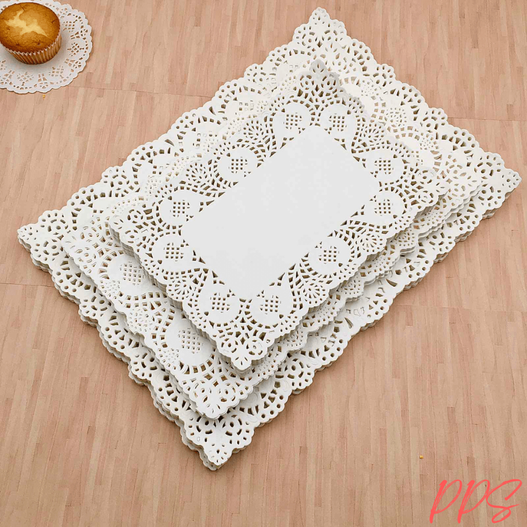 Rectangular White Paper Doilies Oil Absorbent Rectangle Doyleys Paper ...