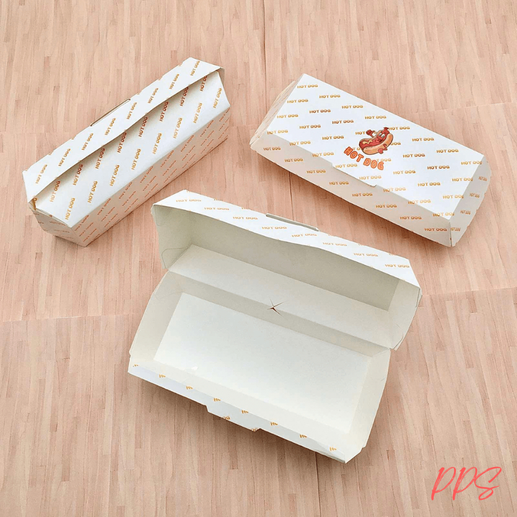 Footlong Hotdog Paper Box Plain White/Printed Design Hotdog Box Meal ...