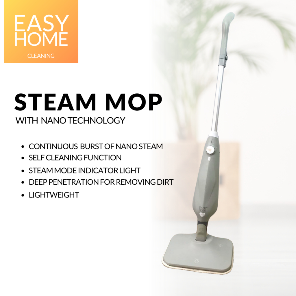 EASY HOME 360ml Steam Mop with Nano Technology Lightweight 7m Extended Cable ( MOHWC ) | Shopee ...