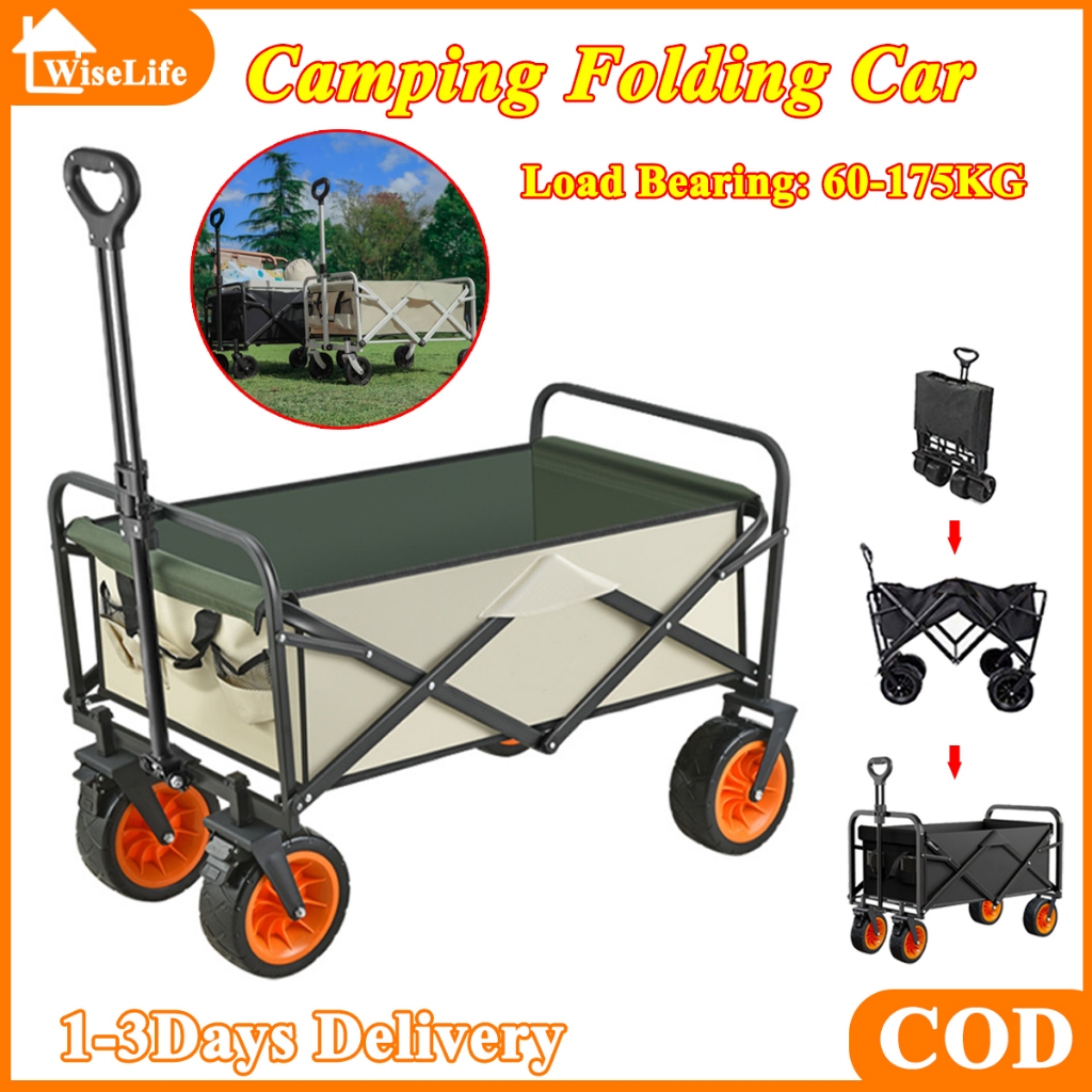 Camping Trolley Cart Wagon Trolley Folding Camping Storage Cart ...