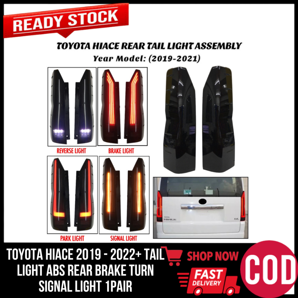 GCAO TOYOTA HIACE 2019 2020 2021 2022+ Tail Light ABS Rear Brake Turn ...