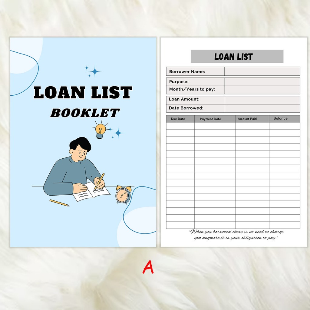 LOAN LIST BOOKLET A5 SIZE | Shopee Philippines