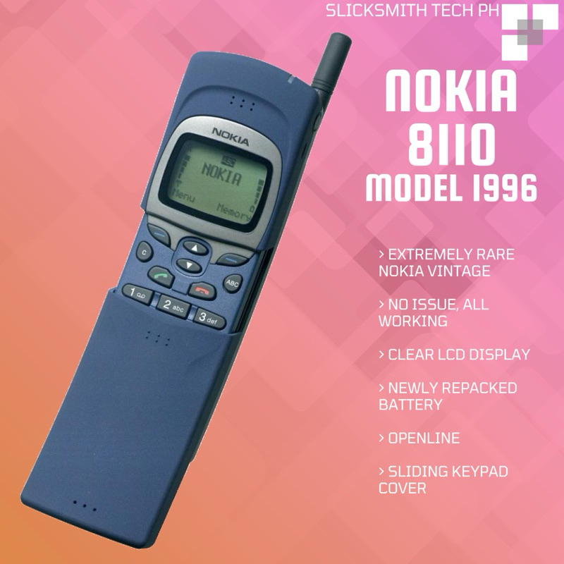 Nokia 8110 Matrix Phone Model Year 1996 | Rare Vintage Nokia Phone ...