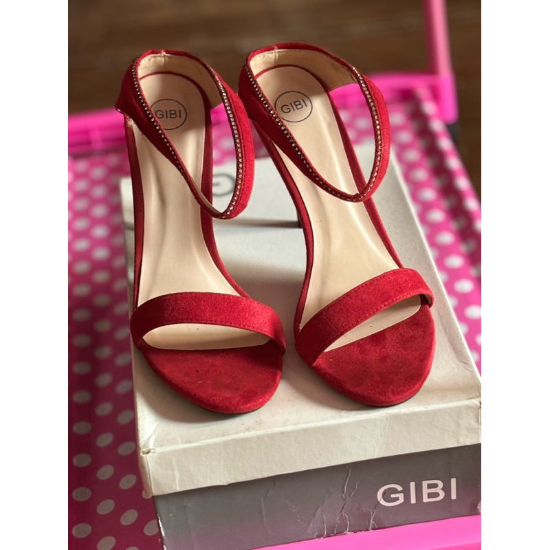 Gibi Red Stiletto (barely used) | Shopee Philippines