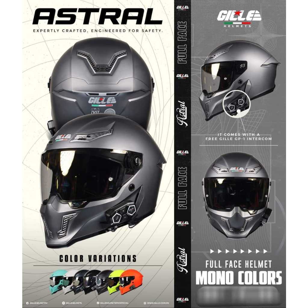 Gille Helmet Astral with GP-1 Bluetooth Intercom | Shopee Philippines