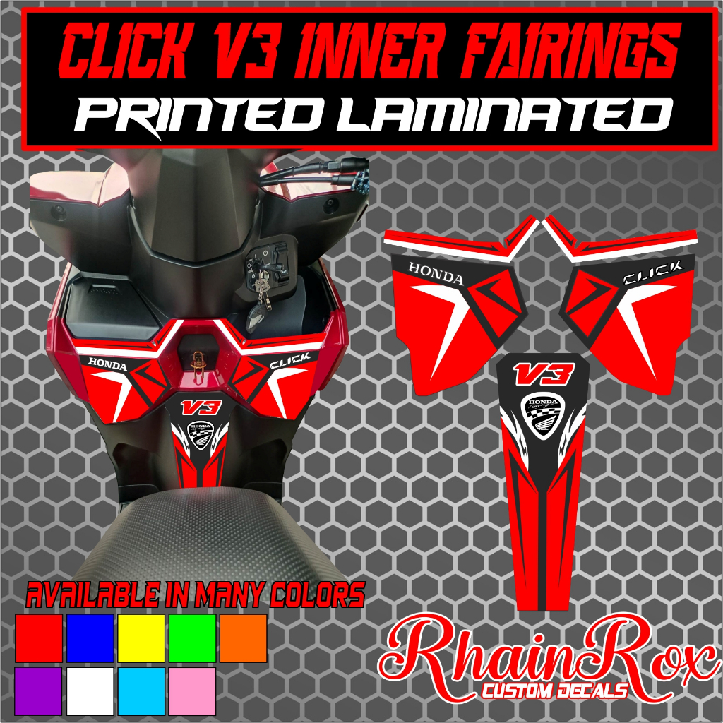 honda click version 3 inner fairings sticker printed laminated | Shopee ...