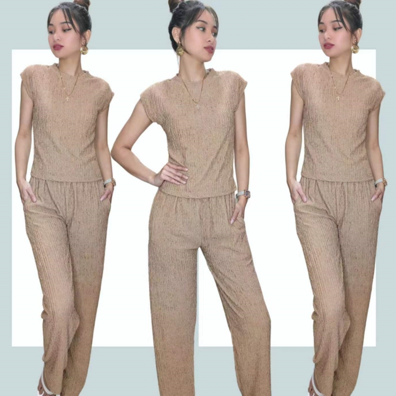 Casual terno for women Top and pants crepe quality korean terno for ...
