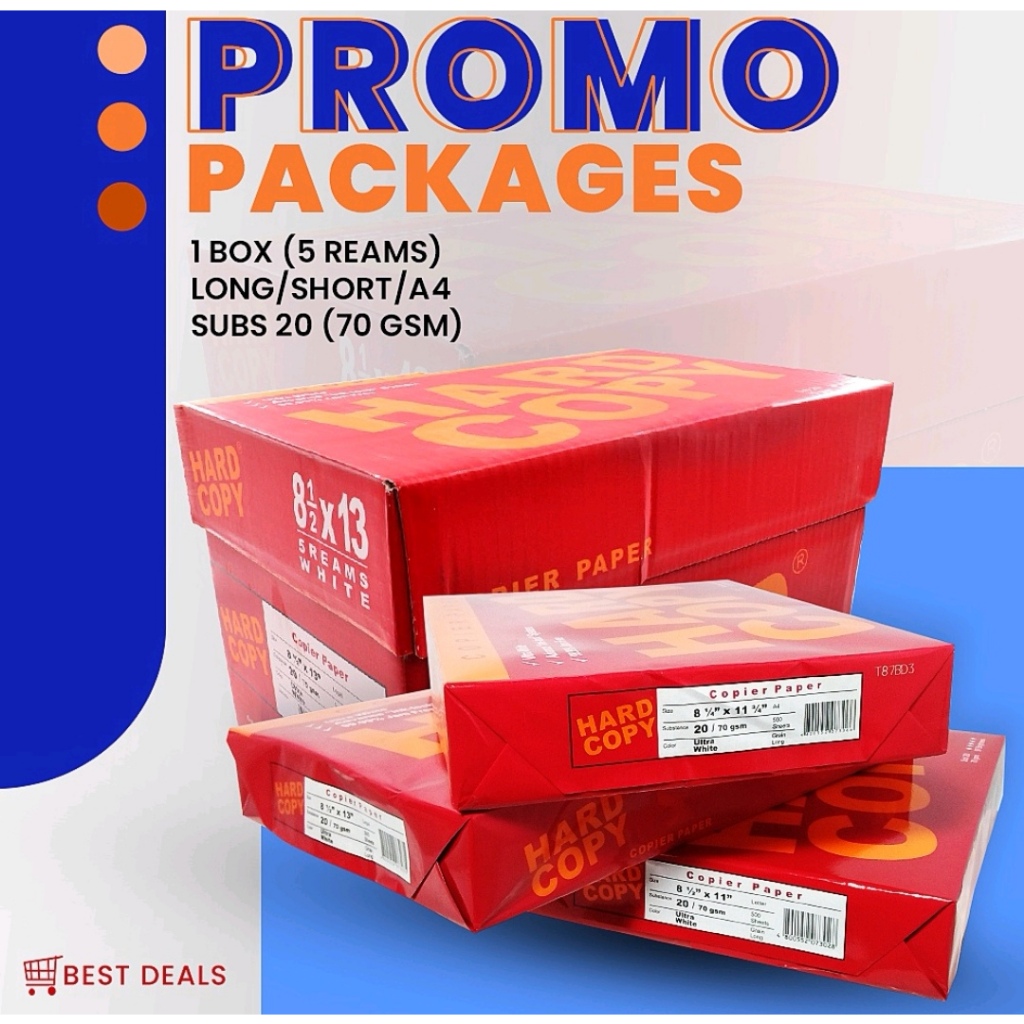 [Promo Package] 5Reams Bond Paper 70GSM Subs 20 COPY ONE (A4 // Short ...