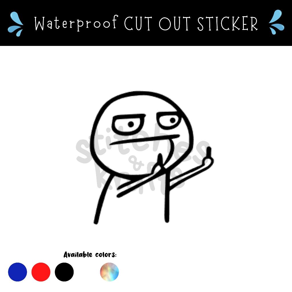 Middle finger meme sticker waterproof cut out vinyl decal | Shopee ...