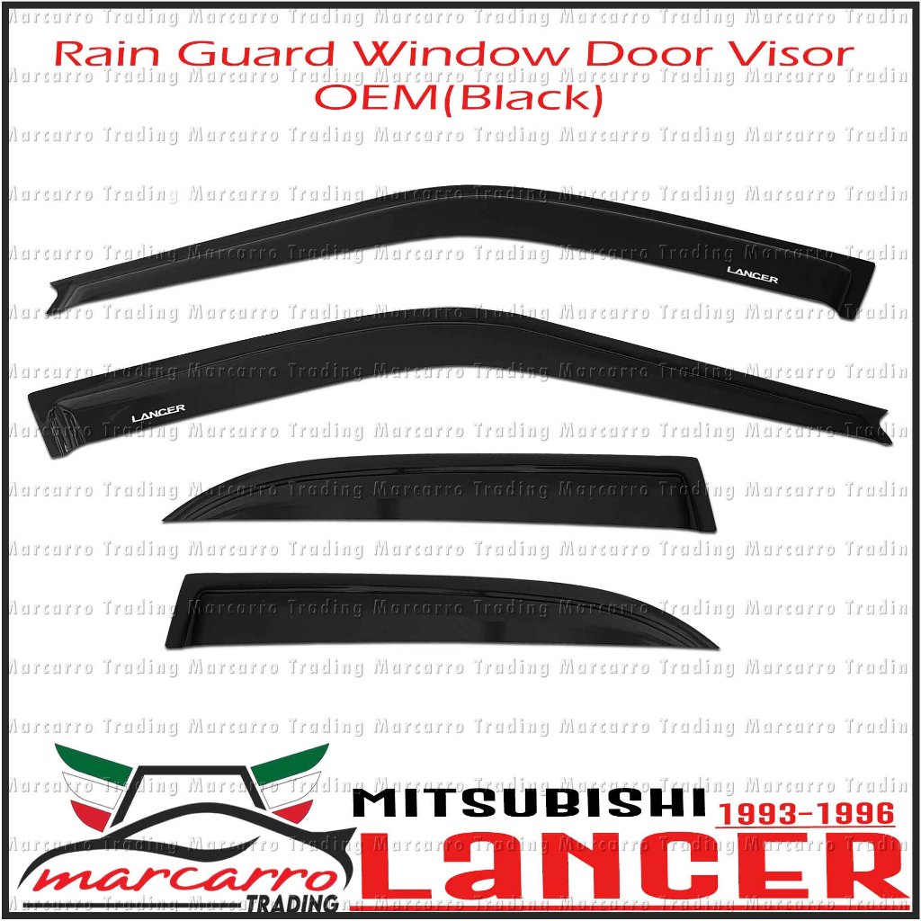 Mitsubishi Lancer 1993-1996 Rain Guard Window Door Visor (OEM Black ...