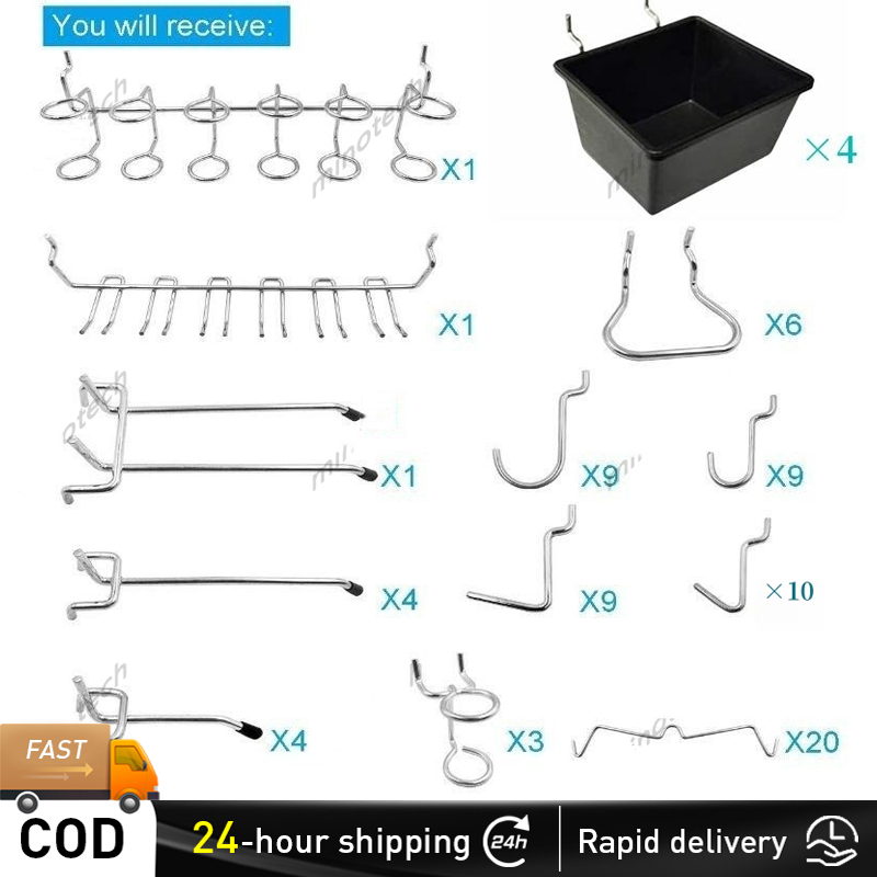 Pegboard Hooks for hanging heavy Assortment With Pegboard Bins Peg ...