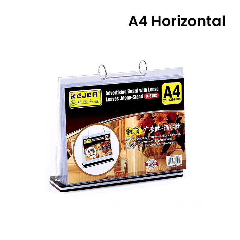A4/A5 Menu Display Holder Multi-Page Flip Menu Board Table Card Rack ...