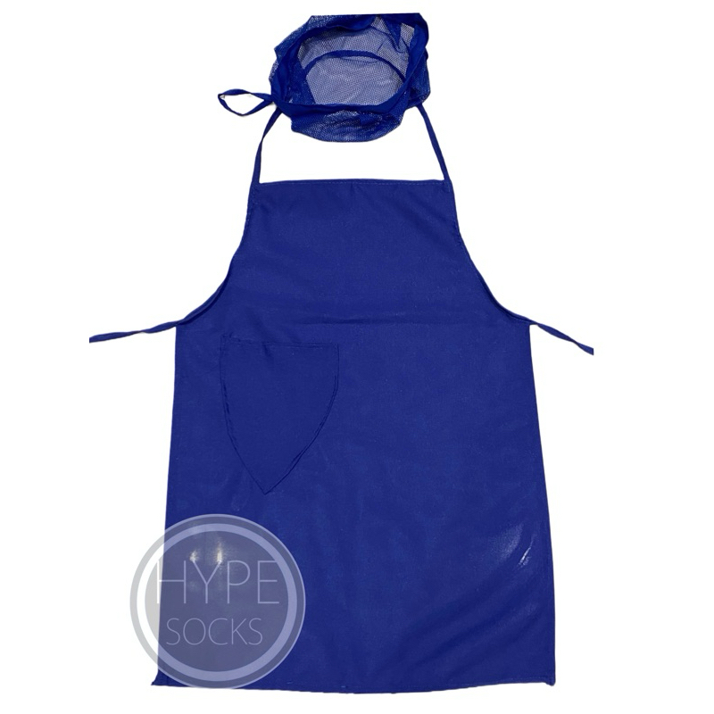 Apron With Adjustable Hairnet (Red, Blue, Black, White,Yellow,Green ...