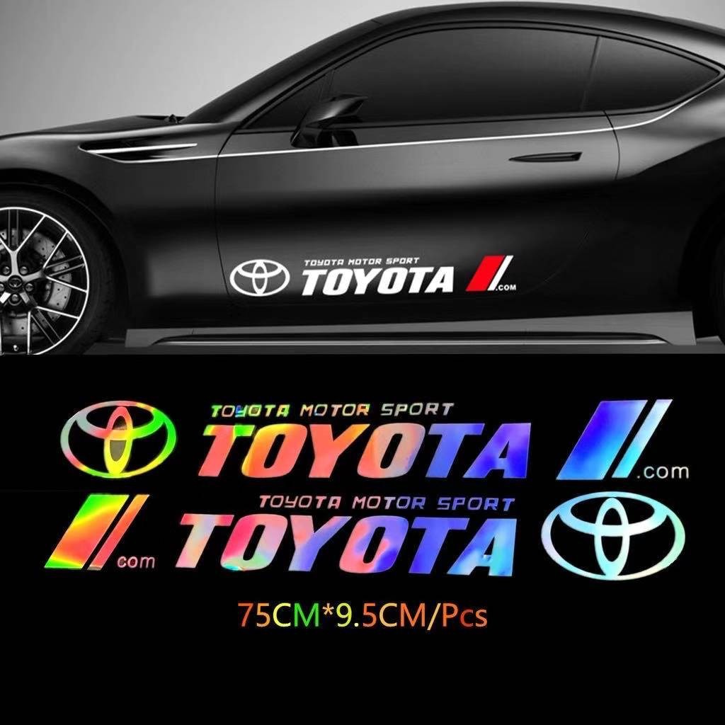 Toyota 2PCS Car Toyota Racing Development Sticker Decals（Free Tools ...