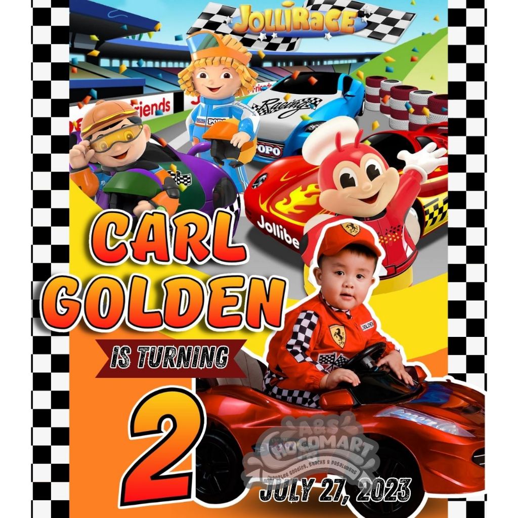 Jollirace Jollibee Sticker for Birthday Lootbags Gift Souvenirs Sticker ...