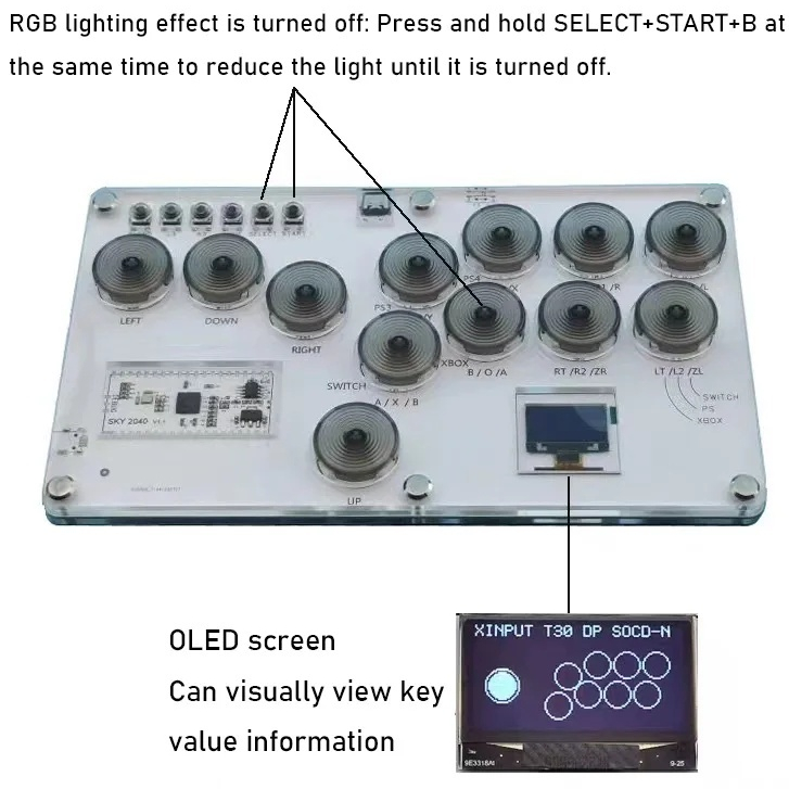 SKY2040 Hitbox PC PS3 PS4 PS5 Switch Android Steam Fight Stick Arcade ...