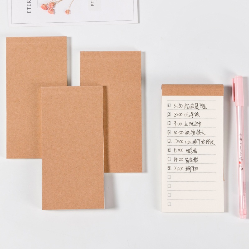 Pocket notepad Pad Portable Memo Notepad TODO Tearable kraft Paper ...