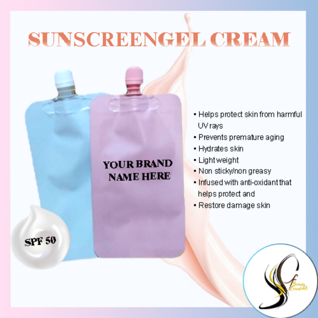 (SUNSCREEN SPF50) Sunscreen Gel Cream in Spout Pouch 20ML | Shopee ...