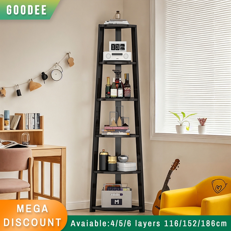 5/6layer Solid Wood Corner rack, corner stand, storage rack, bookshelf ...