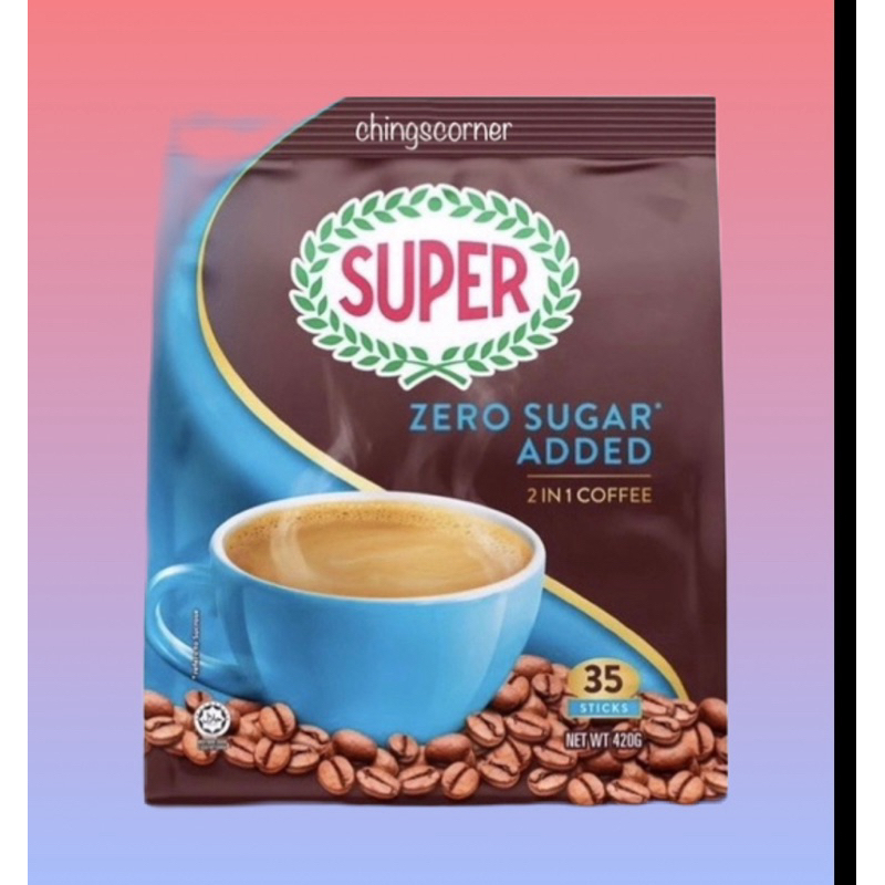 Super ZERO SUGAR 2 in 1 coffee, 35 sticks, 420g, Expiry 2025 | Shopee ...