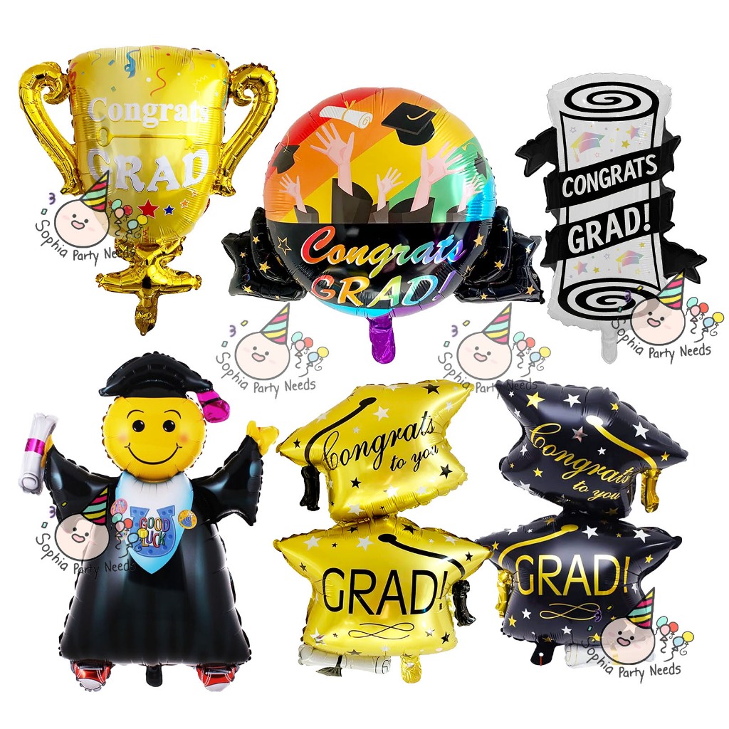 Congrats Grad BIG foil Balloon Congratulations (32"inch) | Shopee ...