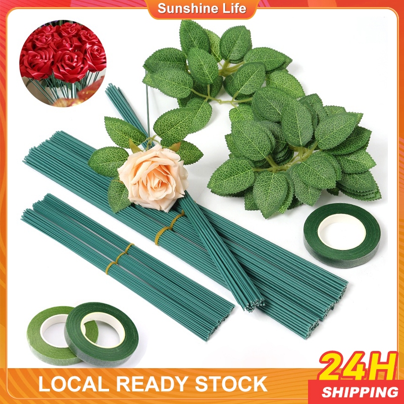 Artificial Green Flower Stem DIY Floral Material Handmade Wire Stem ...