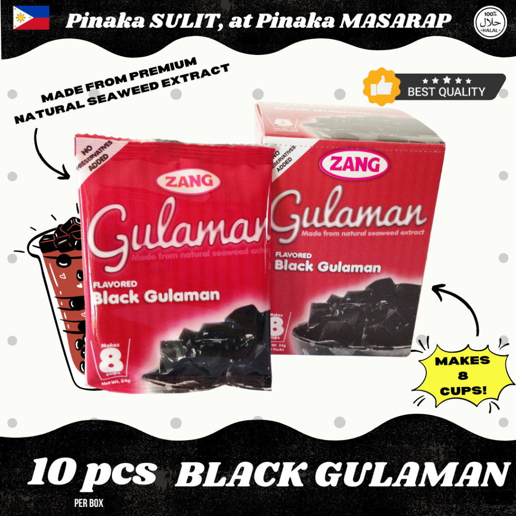 Zang Gulaman Flavored BLACK GULAMAN (24g x 10 sachets) | Shopee Philippines