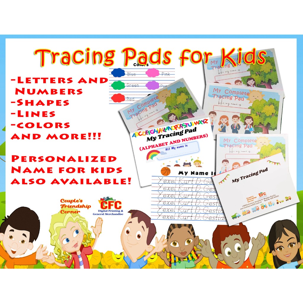 TRACING PADS FOR KIDS (50 SHEETS) ALPHABET, NUMBERS, SHAPES AND MORE ...