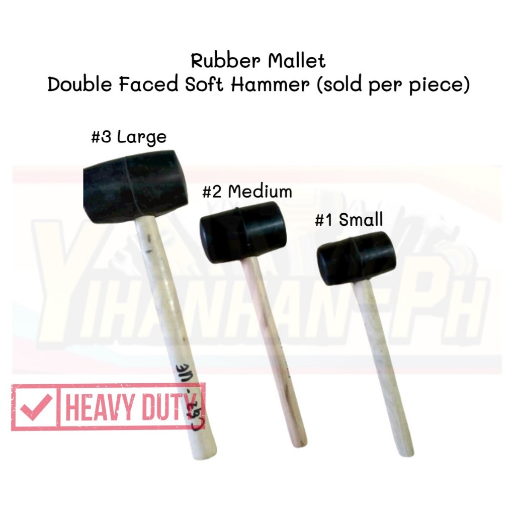RUBBER MALLET - Double Faced Soft Hammer with Wooden Handle (Small/Medium/Large) | Shopee ...
