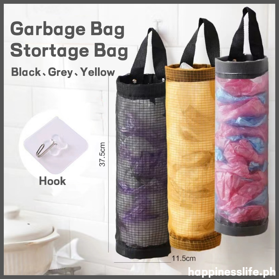 Kitchen Plastic Mesh Garbage Bag Organizer Dispenser Trash Bags Holder ...