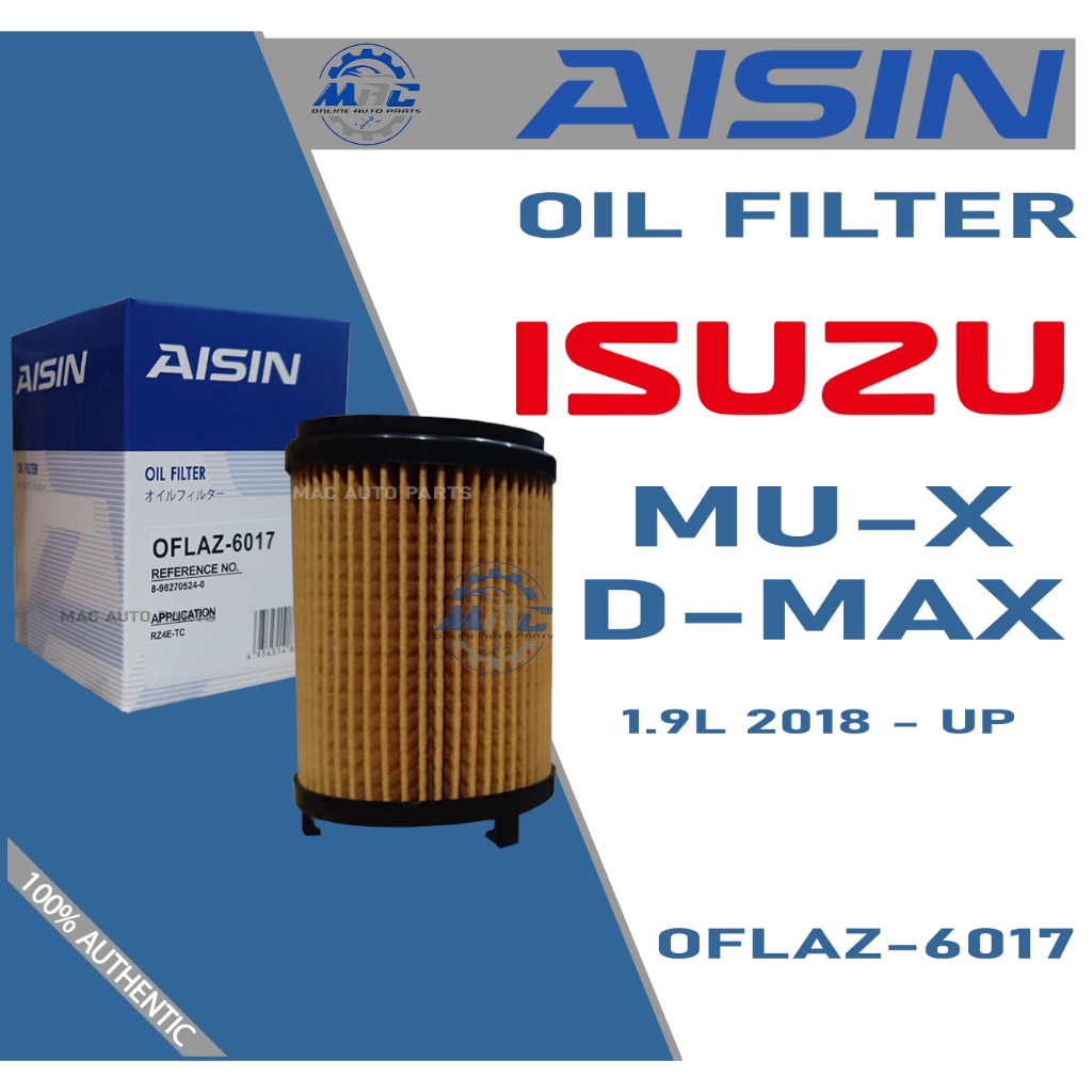 AISIN Oil Filter OFLAZ-6017 same as VIC O-586 for ISUZU Mu-x and D-max ...
