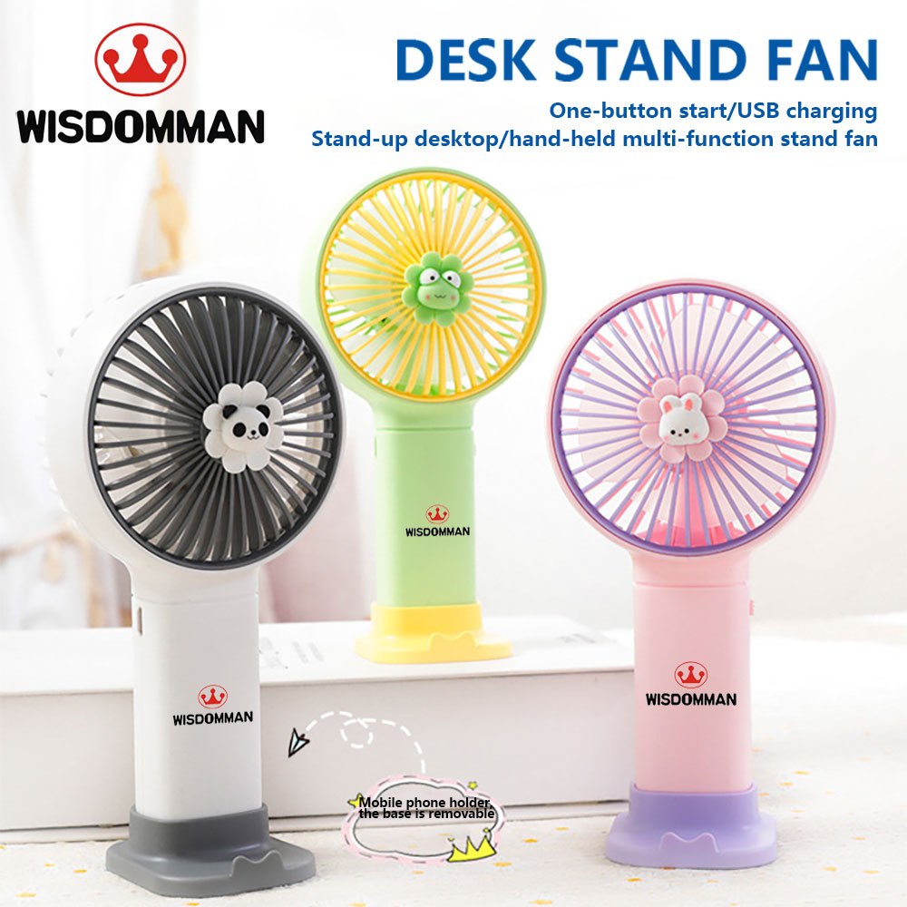 WISDOMMAN USB Outdoor Portable Handheld Fan Classroom Office Desktop ...