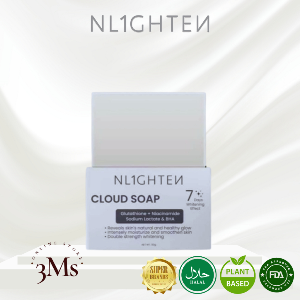 Nlighten Cloud Soap 7 Days Whitening Effect Glutathione Niacinamide ...