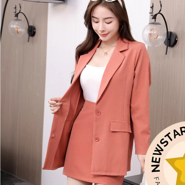Terno Coords Formal Wear for Women S-XL Long Sleeve and Mini Skirt With ...