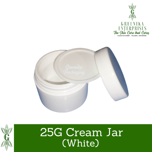 Greenika Packaging 25g Round Body Face Cream Jar White Plastic Pet ...