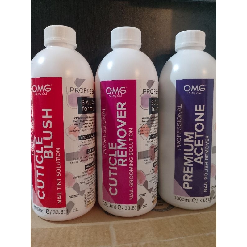 OMG PREMIUM aceton cuticle remover cuticle blush 1000ml | Shopee ...