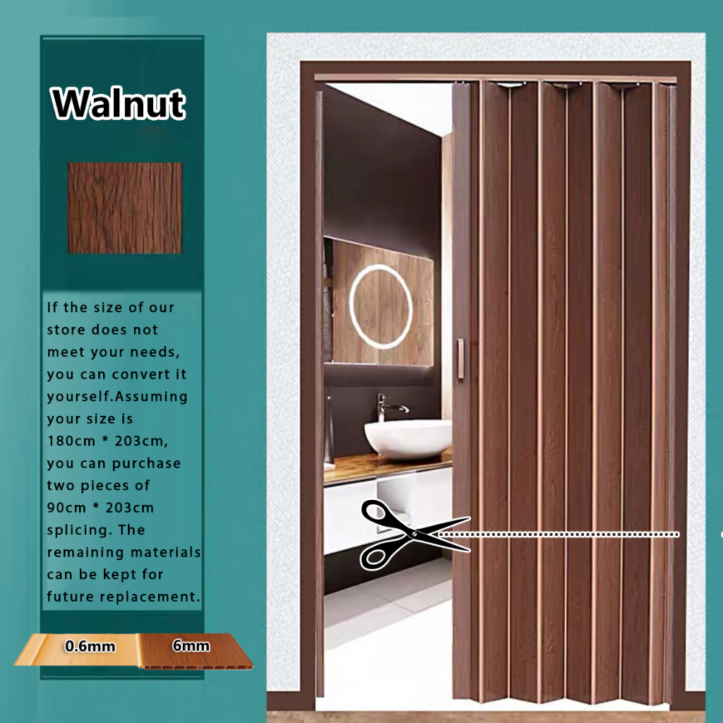 Accordion Sliding Door PVC partition divider simple folding door indoor ...