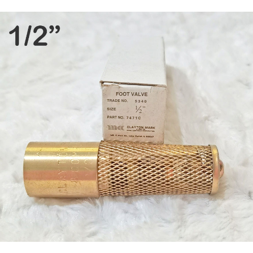 CLAYTON MARK Foot Valve 1/2" inches Trade no 5340 Quality Prime Suction ...