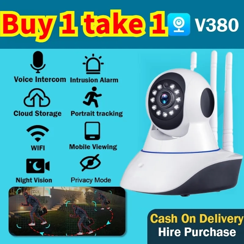 Cctv Camera V380 Pro Wireless Outdoor Smart 360 Wifi Connect To ...