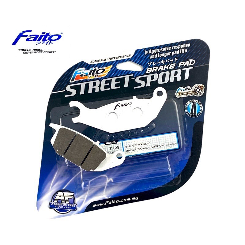 FAITO Brake Pad REAR Raider 150 Carb - Sniper 150/155 - XRM 125 Fi ...