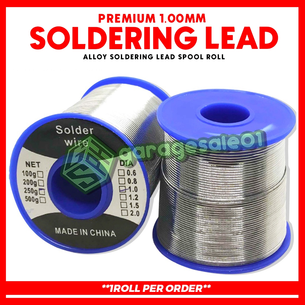 Premium Soldering Lead 1.0mm 250G Alloy Solder Lead Spool Roll | Shopee ...