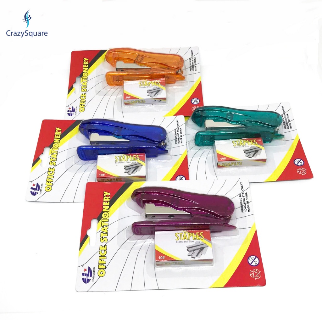 CSQUARE Set Stapler with Staple Wire Neon Colors for School and Office ...